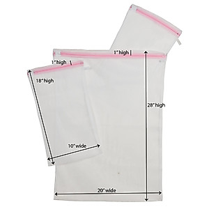 Household Essentials Polyester Mesh Wash Bags, 2 Lingerie and 1 Sweater, Set of 3
