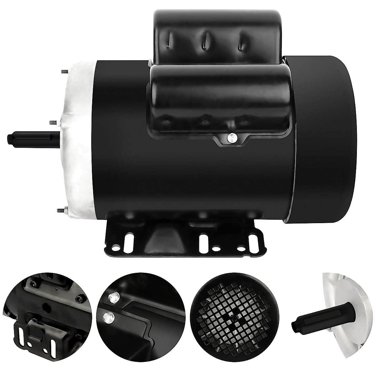 1.5HP Electric Motor 3450RPM General Purpose Single Phase Motor 115/230V 56 Frame 5/8“ Shaft Diameter CW/CCW TEFC 2Pole