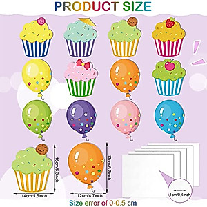 Vibrant 60-Piece Cupcake & Balloon Decorations for Classroom & Parties