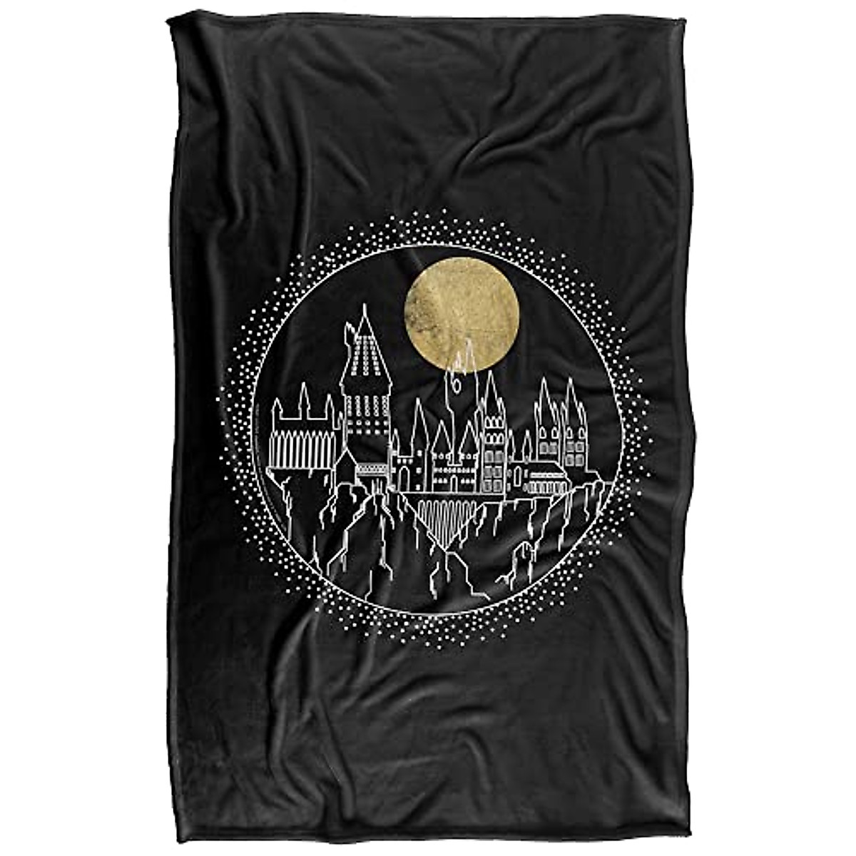 Harry Potter Blanket, 36"x58", Hogwarts Full Moon Line Art, Silky Touch Super Soft Throw Blanket