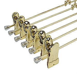 Koobay 13.7" Gold Metal Pants Trousers Hangers, 30PACK, Skirt Adjustable Clips Bottom Clothes Hanger Organization Display (30 Packs)