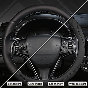 West Llama Customized Auto Car Steering Wheel Cover for Honda (Black-Standard Size)