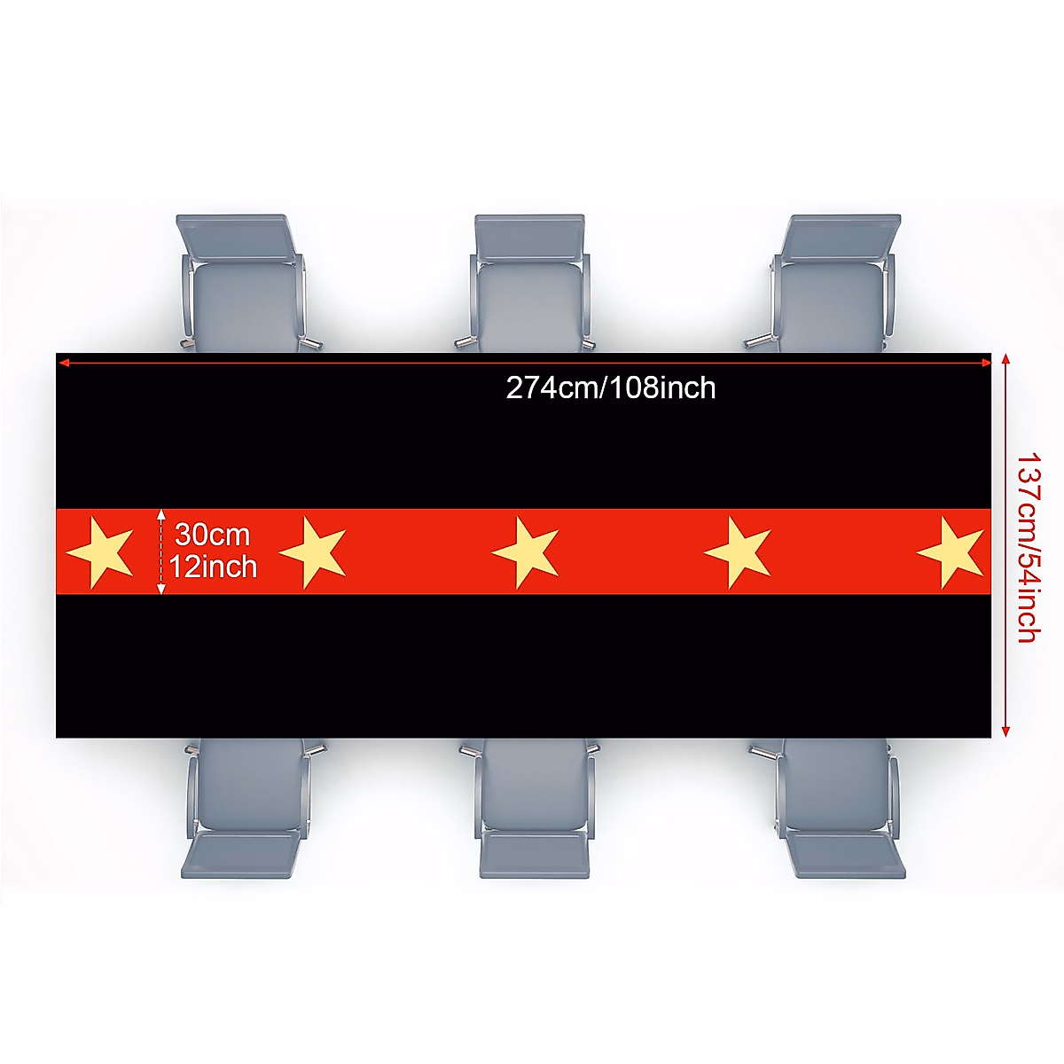 Oudain Movie Night Tablecloth Plastic Waterproof Rectangle Movie Theme Table Covers for Movie Theme Party Supplies Red Carpet Birthday Party Decor, 54 x 108 Inch(Star,3 Pcs)