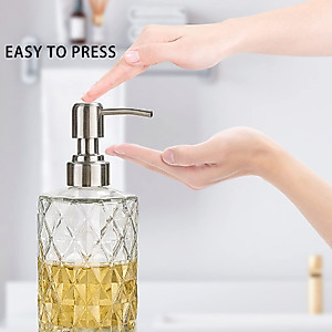 Easy Tang Durable 304 Rust Proof Stainless Steel Pump Head, Kitchen Soap Dispenser Pump Replacement for Regular Mouth Bottle(Silver 2 Pack)