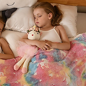 Unicorn Doll Stuffed Animal Toys for Girls - Ballerina Doll | Plush Carrier Bag | 3 Set Cloth Accessories, Kids Pretend Play Pet Care, Birthday Gift for 3 4 5 6 Year Old Little Girl Unicorn Toys