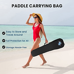 SerenelifeHome Adjustable SUP Paddle -Adjustable 3-piece Mix Carbonfiber Paddle, Lightweight & Comfortable to Use, Includes Carrying Bag w/ Zip and Handle,Comfortable Grip & Powerful Stroke SLPADDLE40