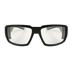 BOMBER Clear Safety Glasses for Men, Matte Black Frame with Polycarbonate Clear Safety Lens z87 Compliant BG101 Safety Glasses, Fitment style for men women