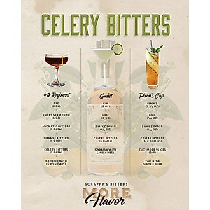 Scrappy's Bitters - Celery, 5 oz - Organic Ingredients, Finest Herbs & Zests, No Extracts, Artificial Flavors, Chemicals or Dyes. Made in the USA!