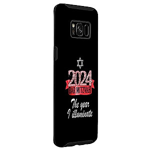 Galaxy S8 2024 Bar Mitzvah Quote Festive Black Red Decor Case