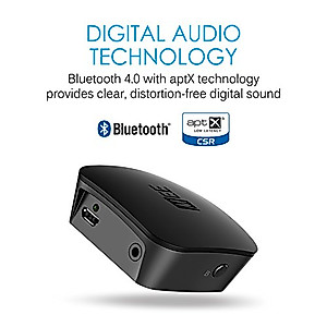 MEE audio DualStream S1 Headphone and Speaker Bluetooth Wireless Audio Transmitter/Streamer with aptX Low Latency technology for TVs and other devices (analog input via headphone jack or RCA)