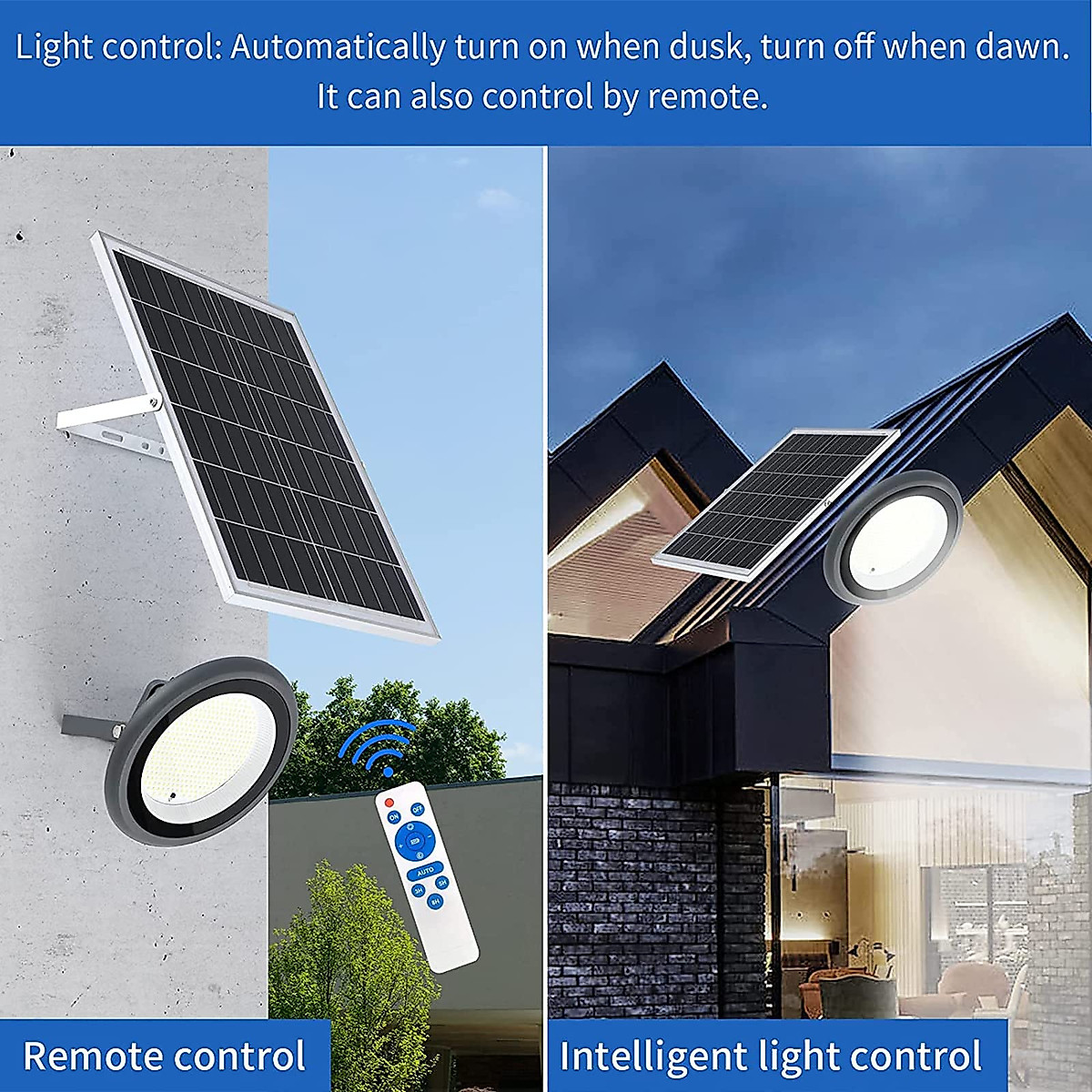 YONGYUAN 2 Pack, 200W Solar Flood Light Outdoor Solar Powered Security Light Dusk to Dawn LED Lamp, 20000LM High Brightness with Remote Control, IP65 Waterproof for Garage Yard Entryways Patio