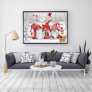 GESOON 2 Pack 5D Diamond Painting Kits for Adults,Chrismas DIY Diamond Art Kits with Round Full Drill Diamonds Paintings Gem Art for Home Wall Decoration Gift 12X16 Inch (2 Pack Diamond Painting)