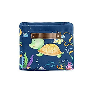 SunFancy Underwater Sea Creature Turtle Personalized Storage Bins Box Baskets with Handle Cubes Clothes Basket Box for Women Christmas Office Holiday 1 Pack