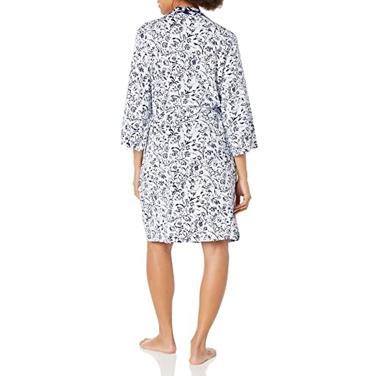 Vera Bradley Women's Cozy Knit Robe (Extended Size Range), Perennials Misty Surf, Small - Medium