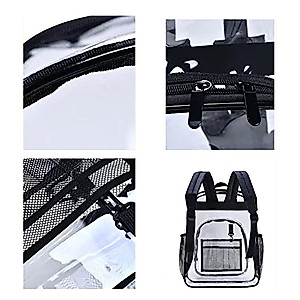 Skycco Large Clear Backpack Stadium Approved 16.5''X12.9''X6.7'',Heavy-duty PVC Backpack (Grey) (SUM511)