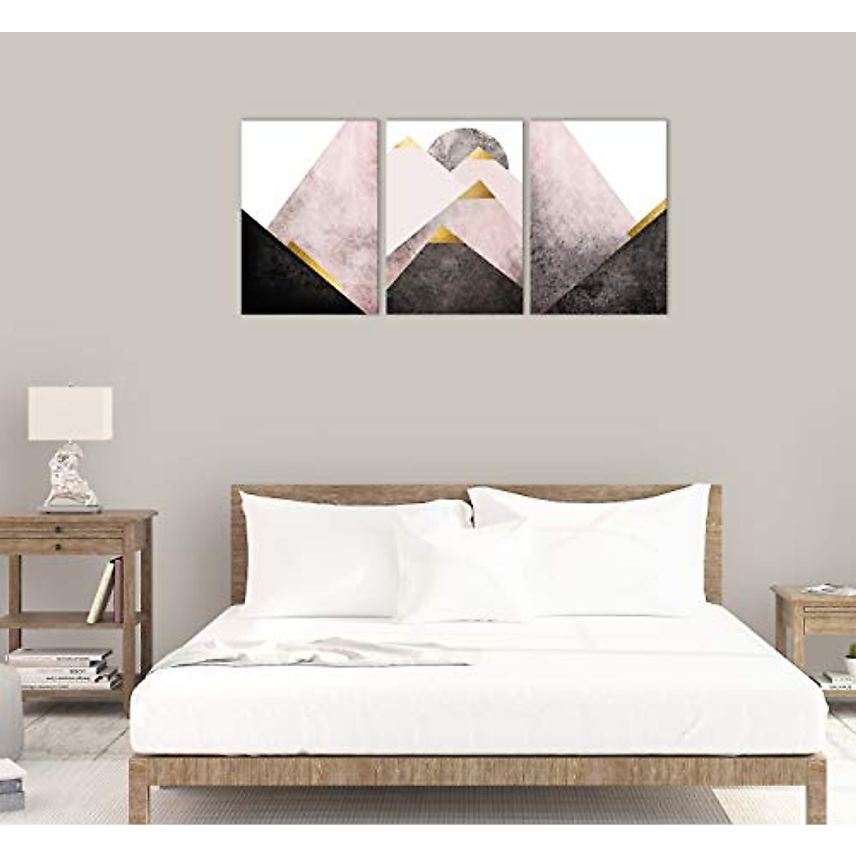 Pink Black and White Modern Abstract Canvas Painting Prints Pictures Artwork Home Decor For Kitchen Living Room Dining Room