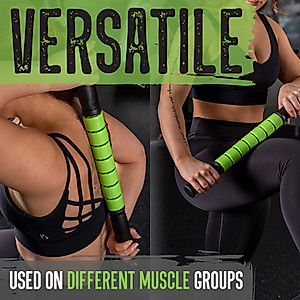 Gradient Fitness Muscle Roller Stick with Free Exercise eGuide,Body Massage Stick Tools,Muscle Roller Massager for Relief Muscle Soreness,Cramping and Tightness,Help Legs and Back Recovery,Green/Black