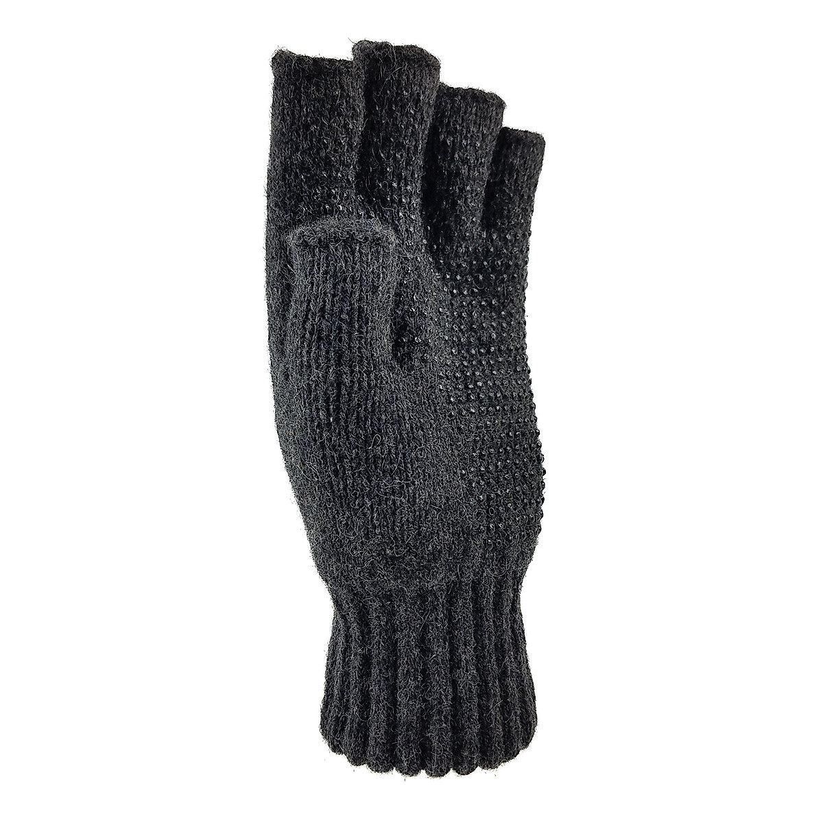 BRUCERIVER Men's Wool knitted with Thinsulate lining Fingerless Ragg Gloves Colour Anthra