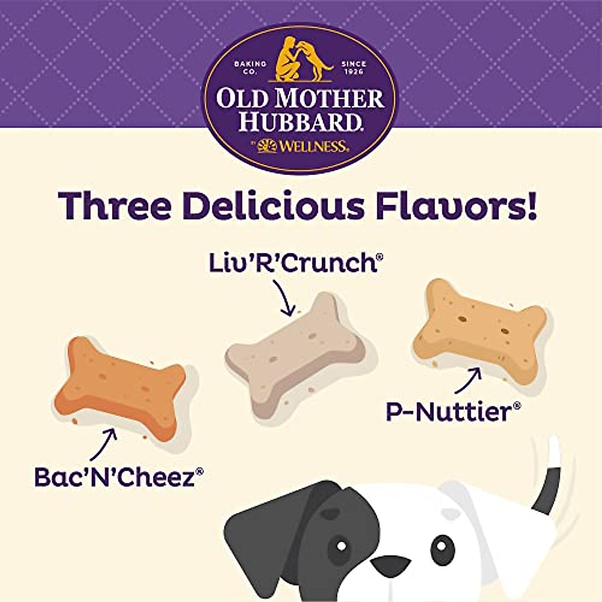 Old Mother Hubbard by Wellness Classic Savory Mix Natural Dog Treats, Crunchy Oven-Baked Biscuits, Ideal for Training, Mini Size, 20 ounce bag