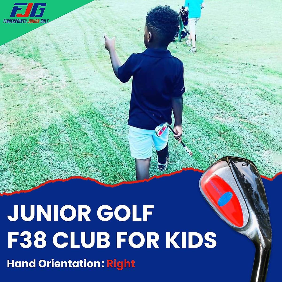 Fingerprints Junior Golf F38 Club for Kids 38"-45" Tall (~Age 4-7) - Unlock Your Junior Golfer's Potential with The Perfect Introductory Pitching Wedge