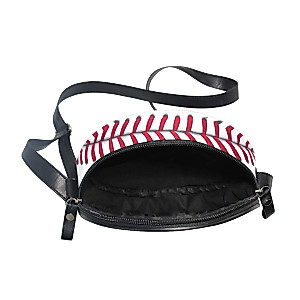 Women Round Crossbody Bag Baseball Sports Ball Small Circle Bag Handbag
