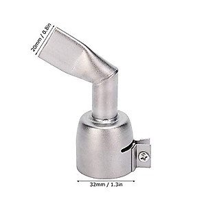 Welding Gun Nozzle, 2Pcs 120 Degree Stainless Steel Hot Air Gun Nozzle, Flat Nozzle Welding Heat Gun Accessories, for Welding PP PVC Plastic Sheet