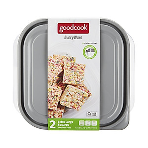GoodCook EveryWare Extra Large Square Container 2 pack, BPA Free