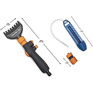 CancoFam Pool and Spa Filter Cartridge Cleaner Tool – Powerful Water Jets Removes Debris Dirt from up to 6 Pleats from The Pool Filter - Complete with Blue Pool Temperature Indicator and Hose Adapter