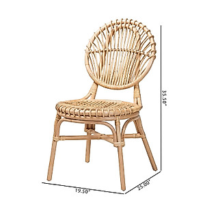 Bali & pari Iris Modern Bohemian Natural Brown Rattan Dining Chair