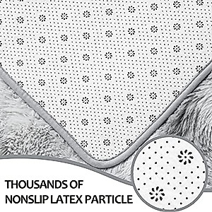 Hutha 4x6 Large Area Rugs for Living Room, Super Soft Fluffy Modern Bedroom Rug, Tie-Dyed Light Grey Indoor Shag Fuzzy Carpets for Girls Kids Nursery Room Home Decor