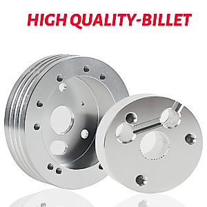 YIUIY 5 & 6 Hole Billet Steering Wheel Hub Adapter Silver