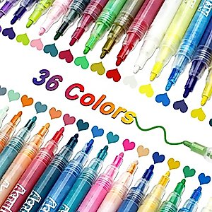 Betem Acrylic Paint Markers Paint Pens 36 Colors, Betem Premium Medium Tip Acrylic Paint Pens for Wood, Canvas, Stone, Rock Painting, Glass, Ceramic Surfaces, DIY Crafts Making Art Supplies