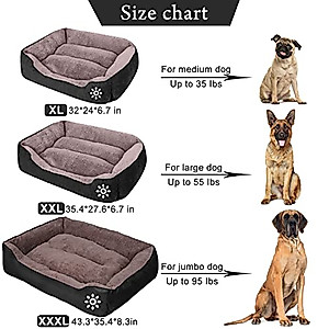 PUPPBUDD Dog Beds for Medium Dogs, Rectangle Washable Dog Bed Comfortable and Breathable Pet Sofa Warming Orthopedic Dog Bed for Medium Dogs