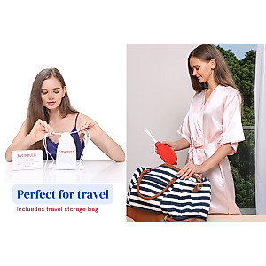 RVDKBULB Compact Silicone Douche Kit, Pocket size - Reusable Travel Douche Bag, 24 Fl Oz Capacity, Red