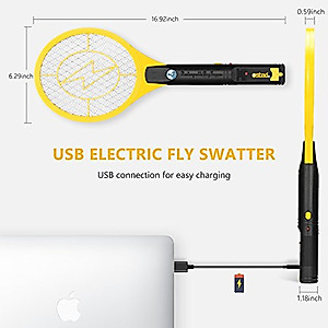 Electric Fly Swatter Racket - Indoor & Outdoor Bug Zapper, Mosquito Zapper for Home, Pest Control, Fly Zapper, Mosquito and Bug Zapper Indoor
