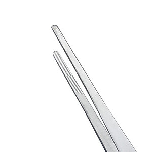 LGEGE 2pcs Long Handle Stainless Steel Straight and Curved Tweezers Nippers for Garden, Kitchen, Indoors and Outdoors