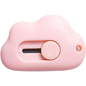 Pink Cloud Portable Box Cutter,Retractable Art Cutter Utility Knife,Cloud Shaped Kawaii Letter Opener,School Stationery Cute Paper Cutter for Packages,Letters and Cardboard Boxes Opening, Accessories