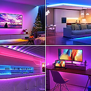 Lepro RGB LED Strip Lights Kit, 16.4ft 24V Flexible LED Light Strip, 5050 SMD LED, Color Changing Rope Light with Remote Controller and 24V Power Supply for TV Backlight, Home, Kitchen, Bedroom