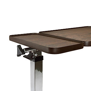 Vaunn Medical Adjustable Tilt Overbed Bedside Table with Wheels for Hospital and Home Use