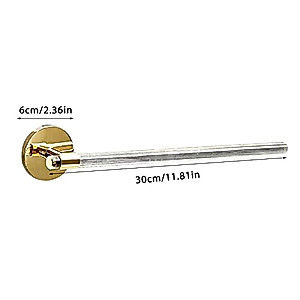 Towel Rod for Bathroom Wall, Towel Rack Holder Storage Organizer, 11.8in Acrylic Towel Rack, Stainless Steel Towel Holder, Towel Racks for Bathroom Wall Mounted Door Towel Bar with Acrylic Brackets