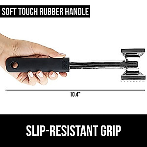 Gorilla Grip Heavy Duty Meat Tenderizer, Oversized Kitchen Mallet, Soft Grip Handle, Tool Maximizes Food Flavor, Spiked Side Tenderizes, Flat Smooth Flattens Steak, Pound Beef, Commercial Grade, Black