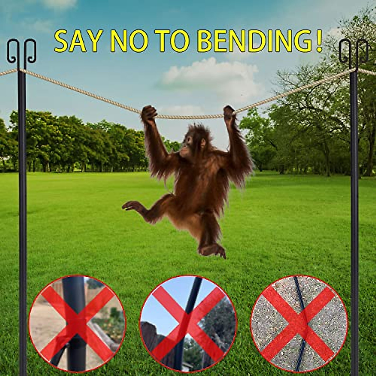 Jowkou String Light Poles for Outdoor String Lights 2 Pack, 100 Inch Light Poles for Outside String Lights, Backyard Steel Patio Light Poles for Garden, Patio, Wedding, Party, Birthday Decorations