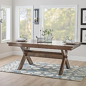 Powell Kraven Dining Table, Dark Hazelnut Finish