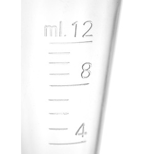 EISCO Conical Measure, 12ml - Polypropylene Plastic, Translucent - Pouring Spout - 1ml Raised Graduations - Hexagonal Base