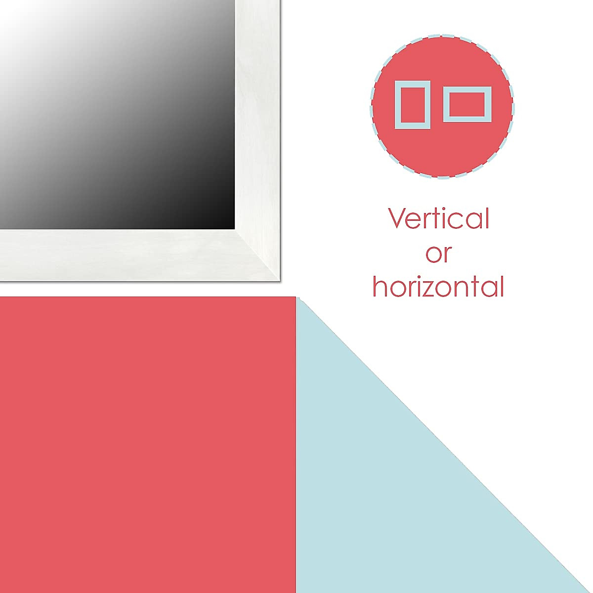 Home Basic DM47051 12" x 16" Wall Mirror, Black