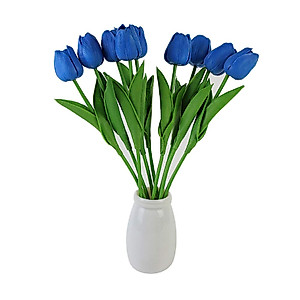 10PCS Artificial Flowers Bend Randomly PU Plastic Tulip Artificial Flowers Real Touch Silk Flower for Wedding Bridal Party Home Holidays Garden Birthday Office Décor DIY