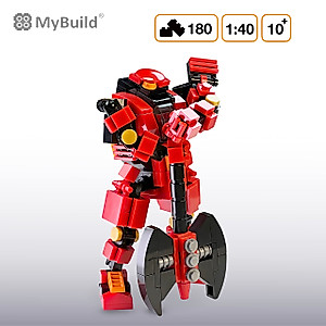 MyBuild Mecha Frame Rita 5006 - Red Robot Armor Mech Suit, Sci-Fi Building Bricks Mecha Building Kit