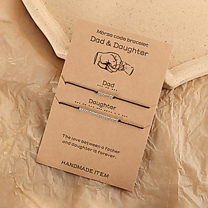 SANNYRA Morse Code Bracelet for Women - Dad Daughter Morse Code Matching Bracelets Jewelry - Couple Matching Secret Message Handmade Bracelet