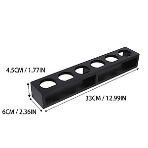 DOITOOL Black Shot Glass Holder Rack, Professional Wooden Holder for Tequila, 6 Thick Base Shot Serving Tray for Whiskey, Vodka, Tequila, Cocktail, Soju, Party, Bar, Nightclub