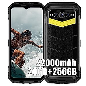 DOOGEE S100 Pro 4G Rugged Smartphone Android 12 20GB+256GBb Waterproof Cell Phone, 6.58" FHD+ Screen, 22000mAh Battery 33W, 108MP+20MP Camera, Dual SIM 4G Unlocked Rugged Phone OTG GPS NFC, Black
